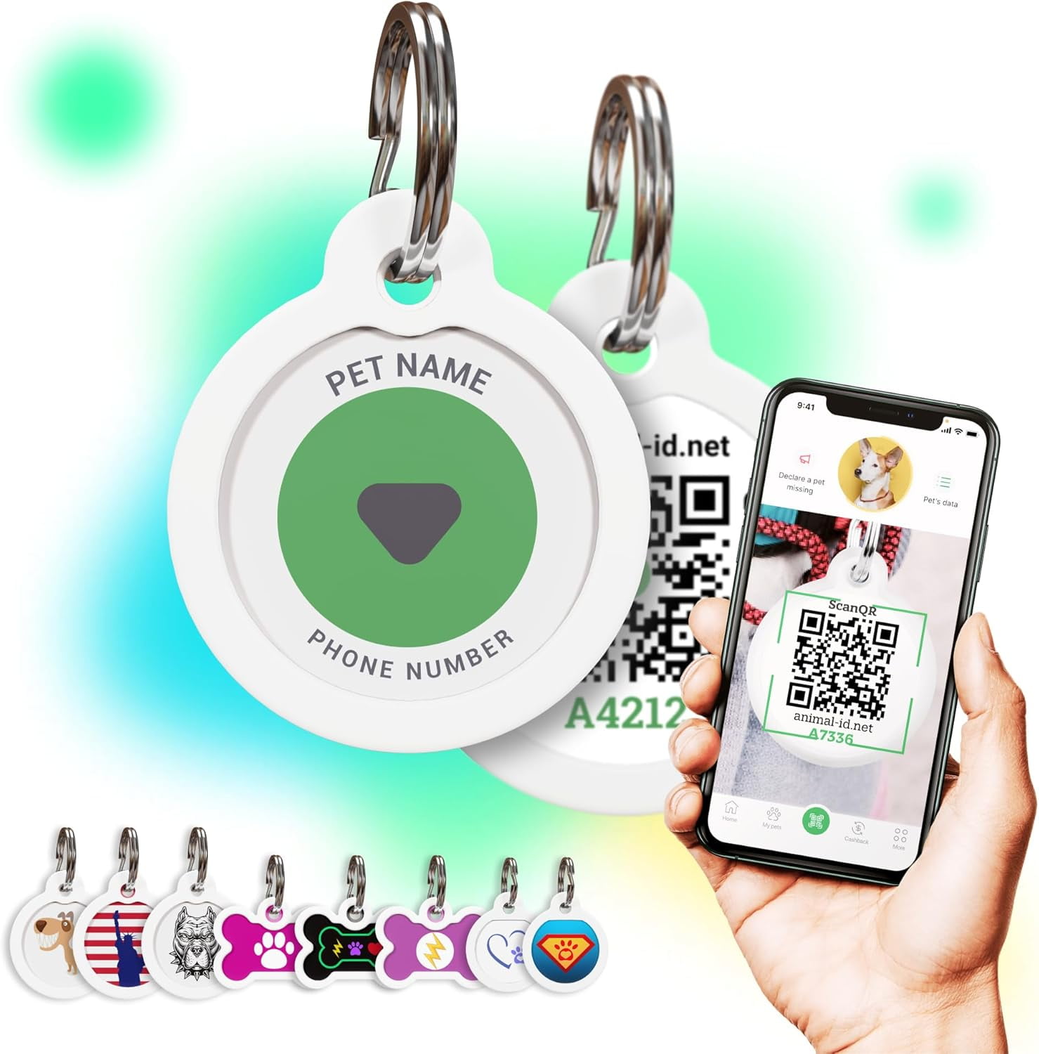 Wellsay QR Code Dog Tag Personalized Pet Id Silent Cat Tags Engraved ...
