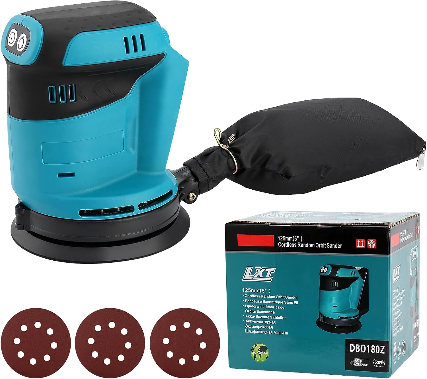 Wellsay Random Sander for 18V Battery, 5-Inch 14000RPM Cordless ...