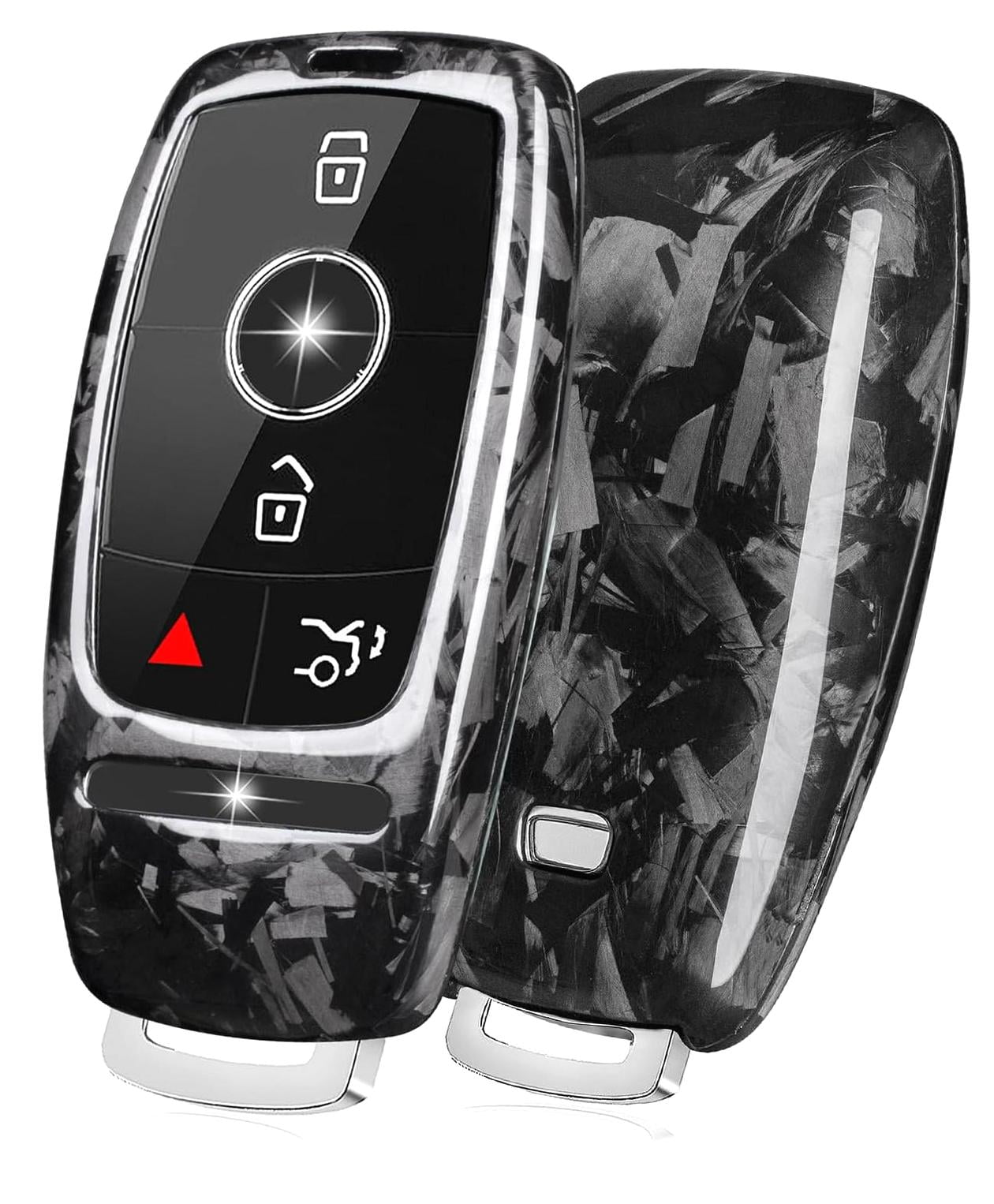Wellsay Real Carbon Fiber Key Fob Cover, Protector for AMG E53, GLS63 ...