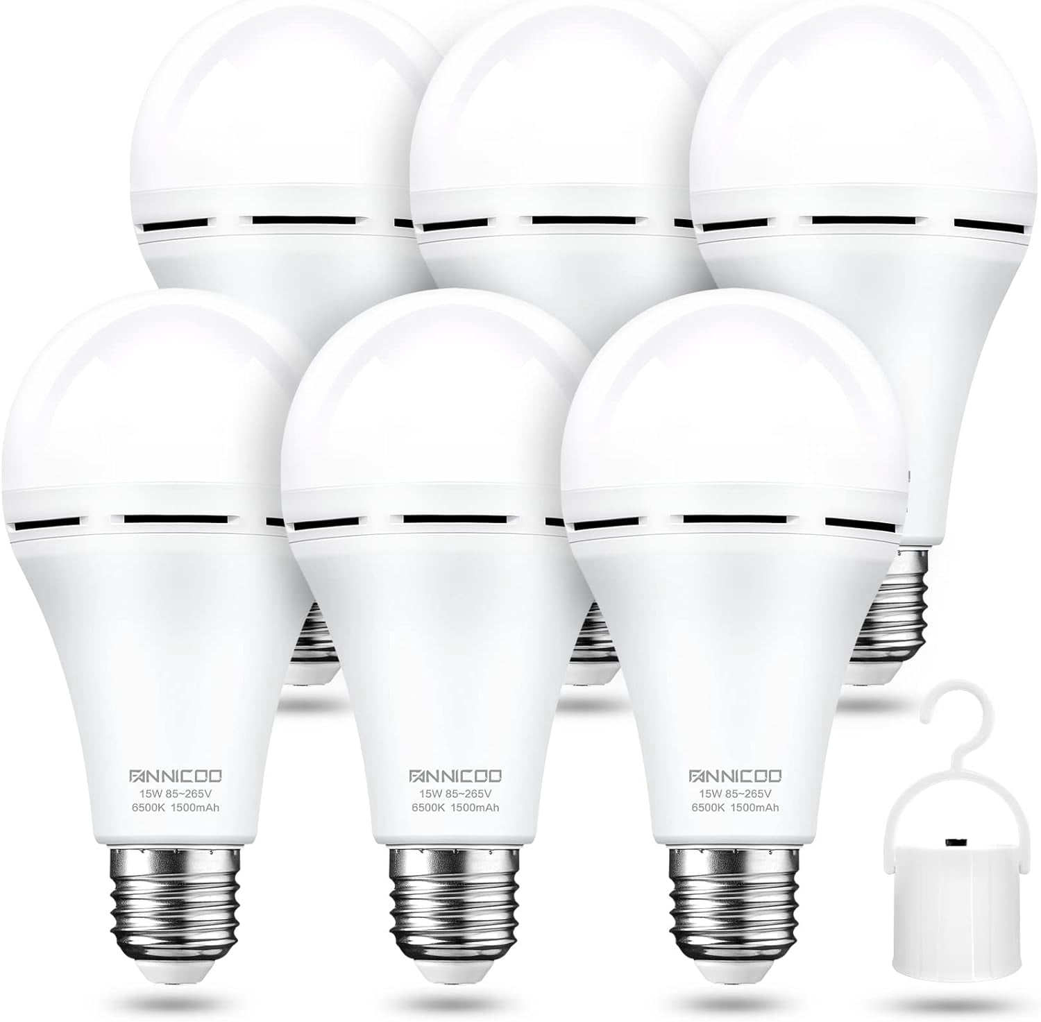 Wellsay Rechargeable Emergency Light Bulbs with 1500mAh Battery Backup ...
