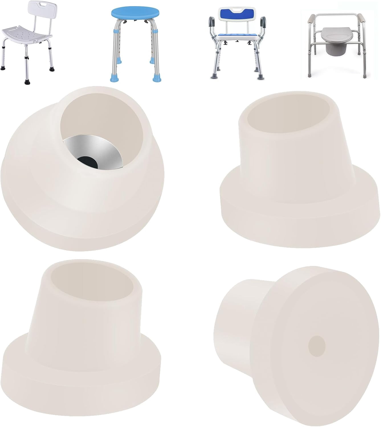 Wellsay Replacement Feet for Bath Chair Shower Chair Leg Caps Heavy ...