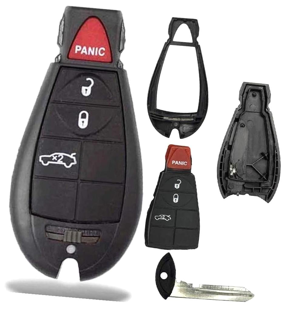 Wellsay Replacement Keyless Entry 4 Buttons Remote Start Car Key Fob ...