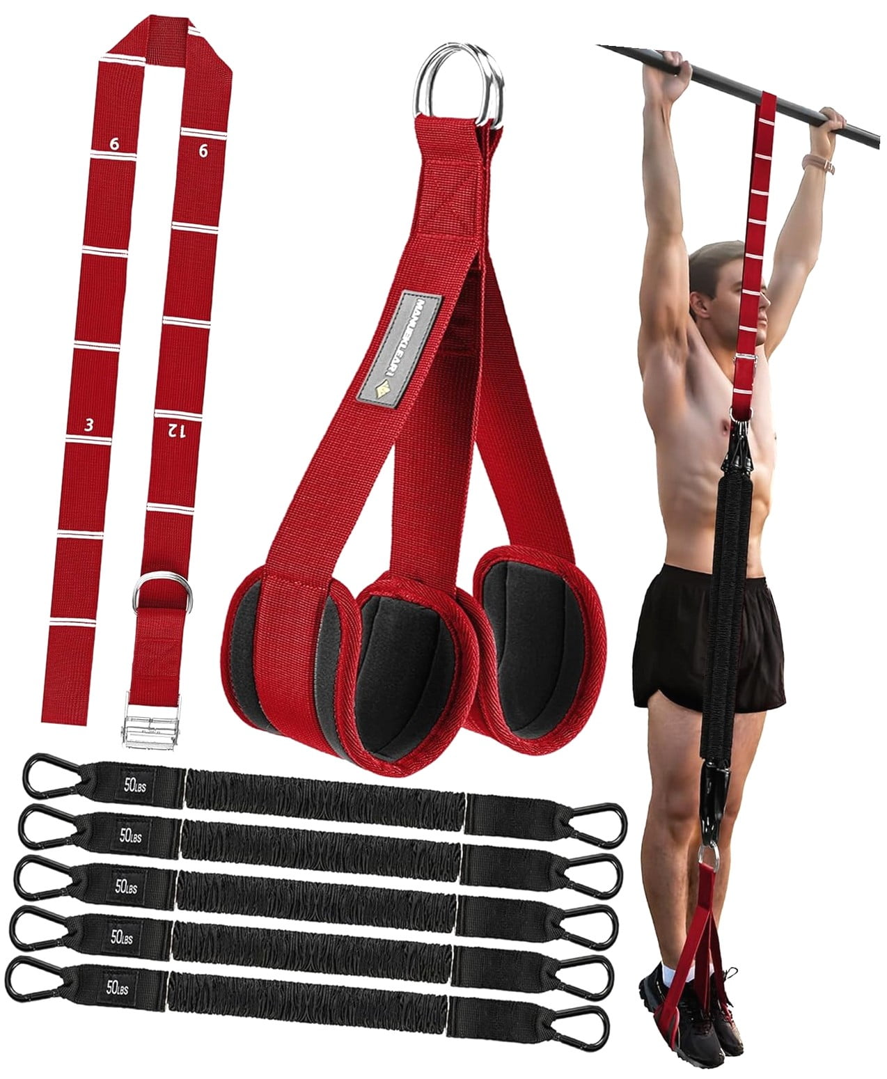 Wellsay Resistance Bands for Pull Ups, Pull Bands with Tracking Feature ...