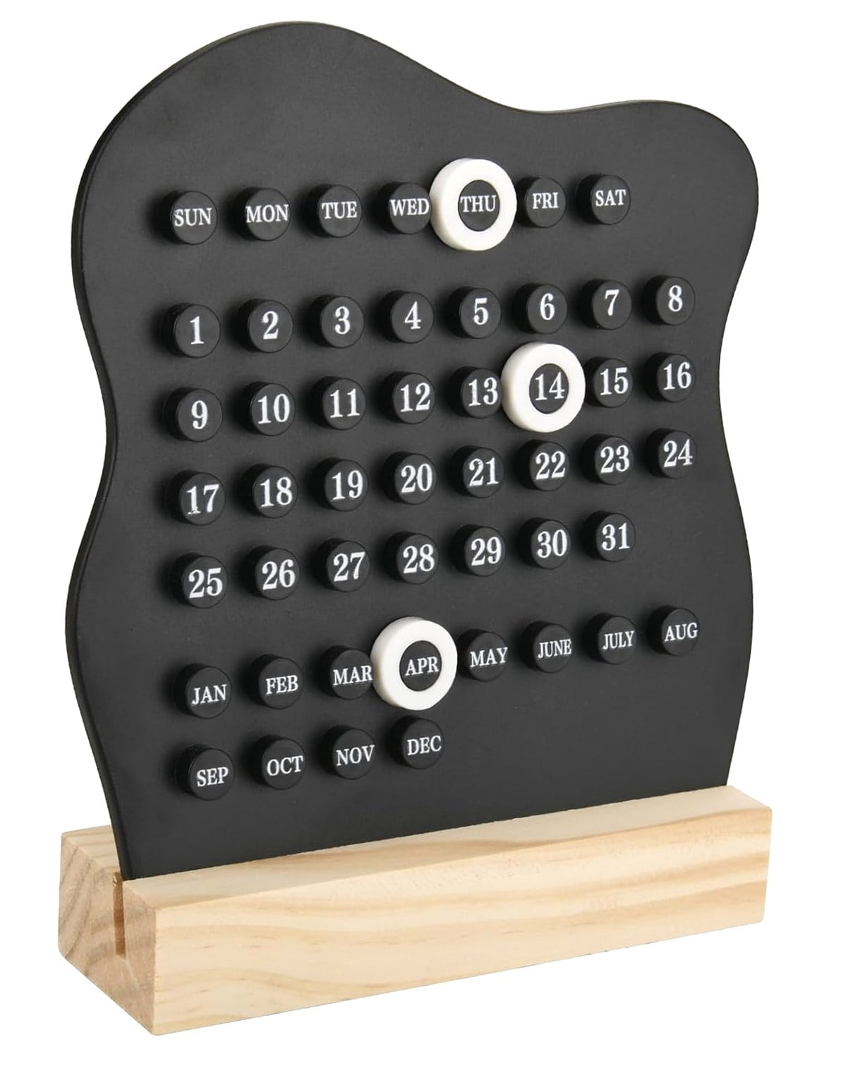 Wellsay Retro Desktop Calendar, Desktop Wooden Calendar Stand ...