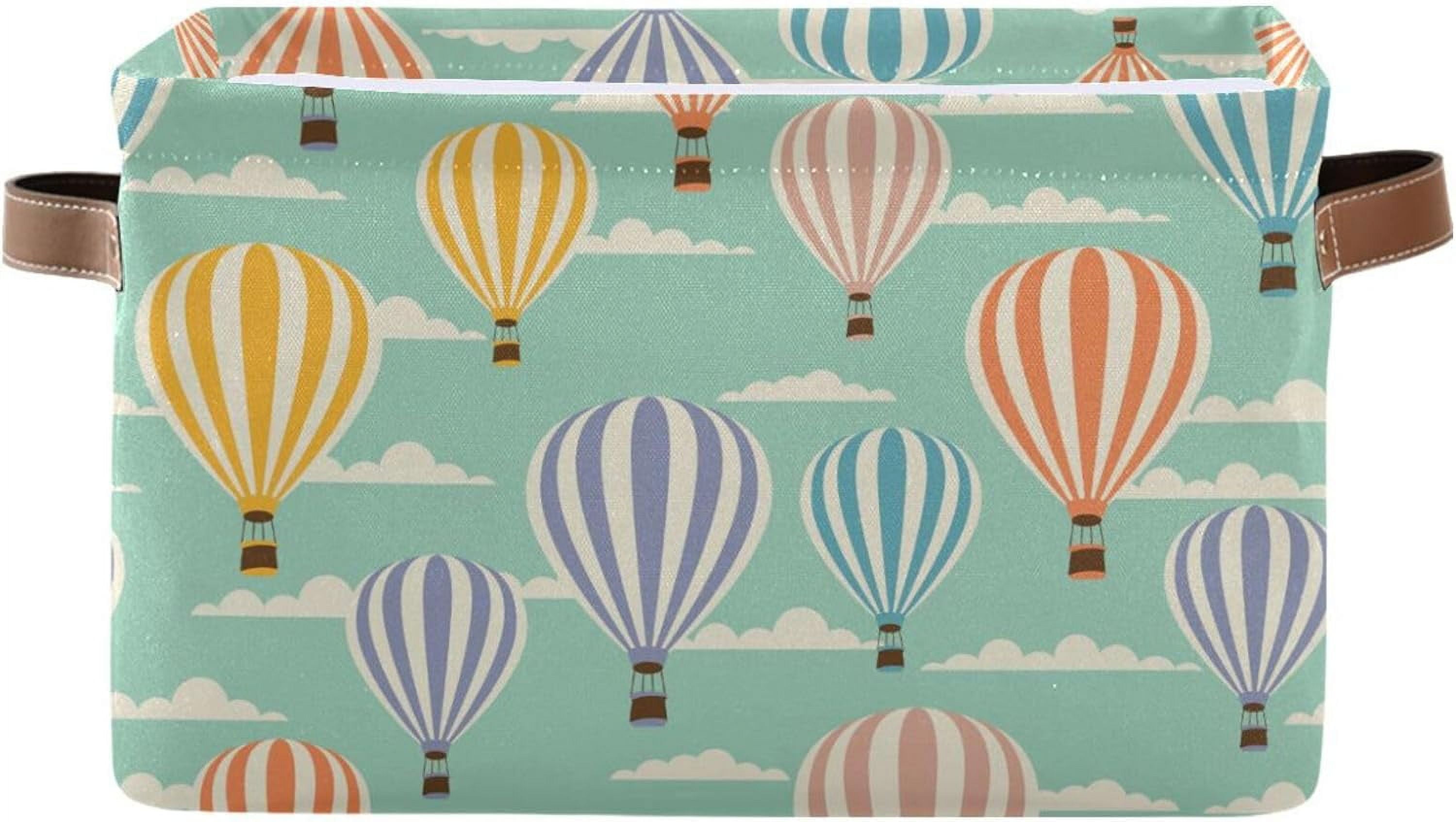 Wellsay Retro Hot Air Balloon Storage Basket, Durable Canvas Organizer ...