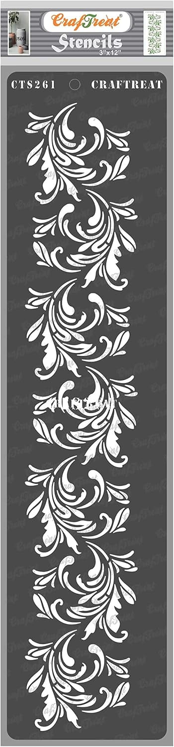 Wellsay Reusable Floral Border Stencils for Painting on Wood, Canvas ...