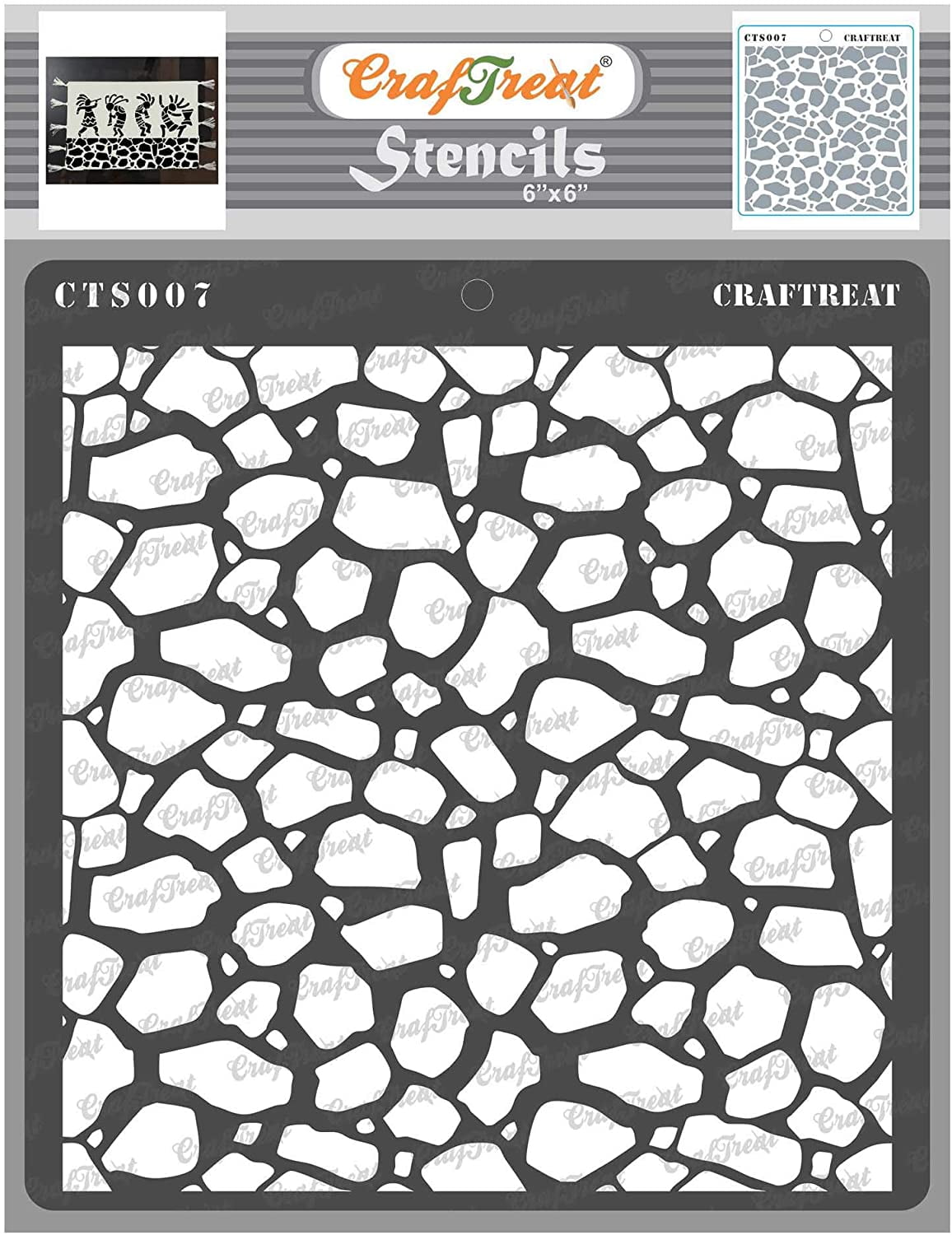 Wellsay Reusable Stone Stencil for Furniture Painting - Stone Stencil ...