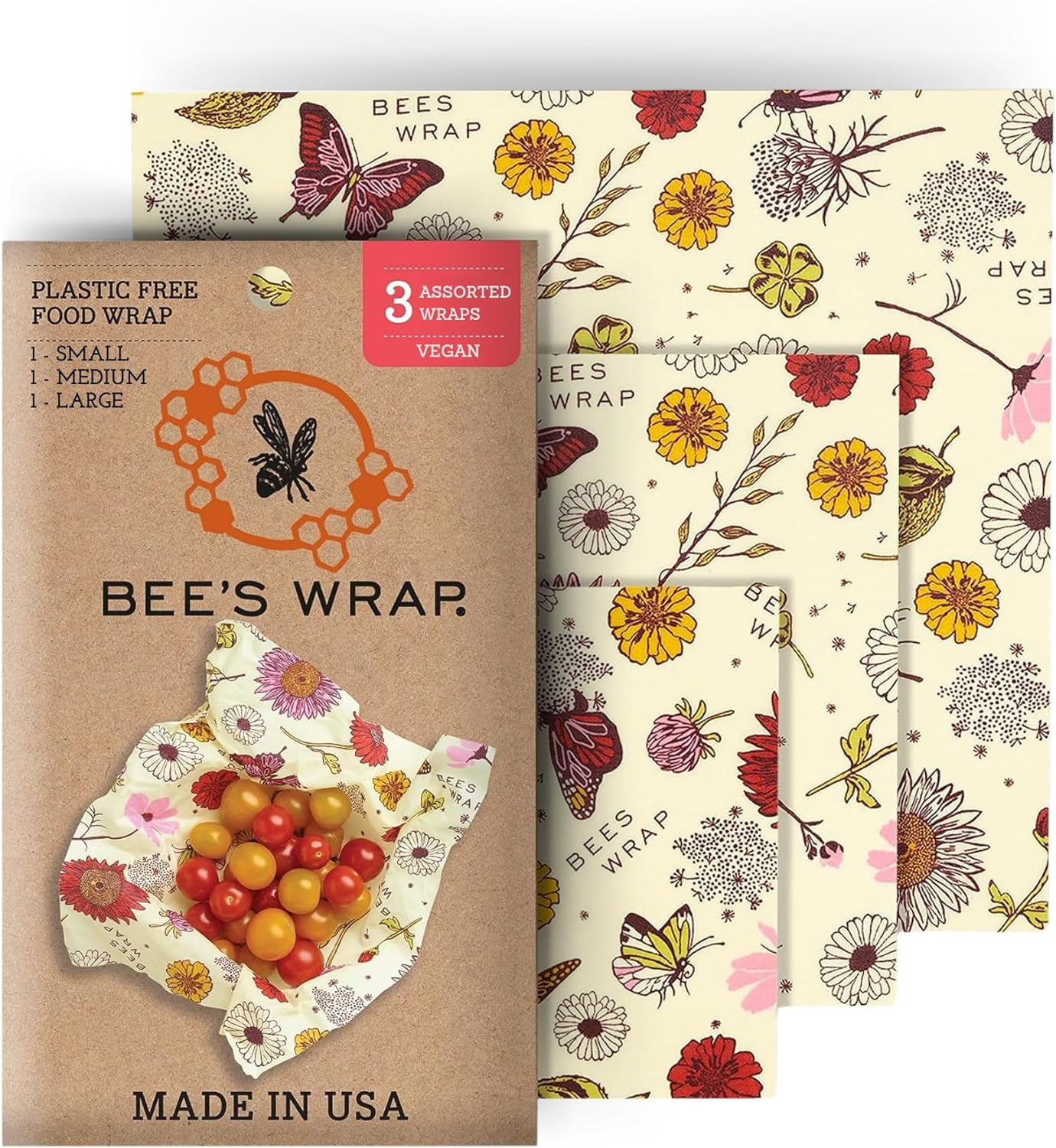 Wellsay Reusable Vegan Alternative to Beeswax Food Wraps, Made in the ...
