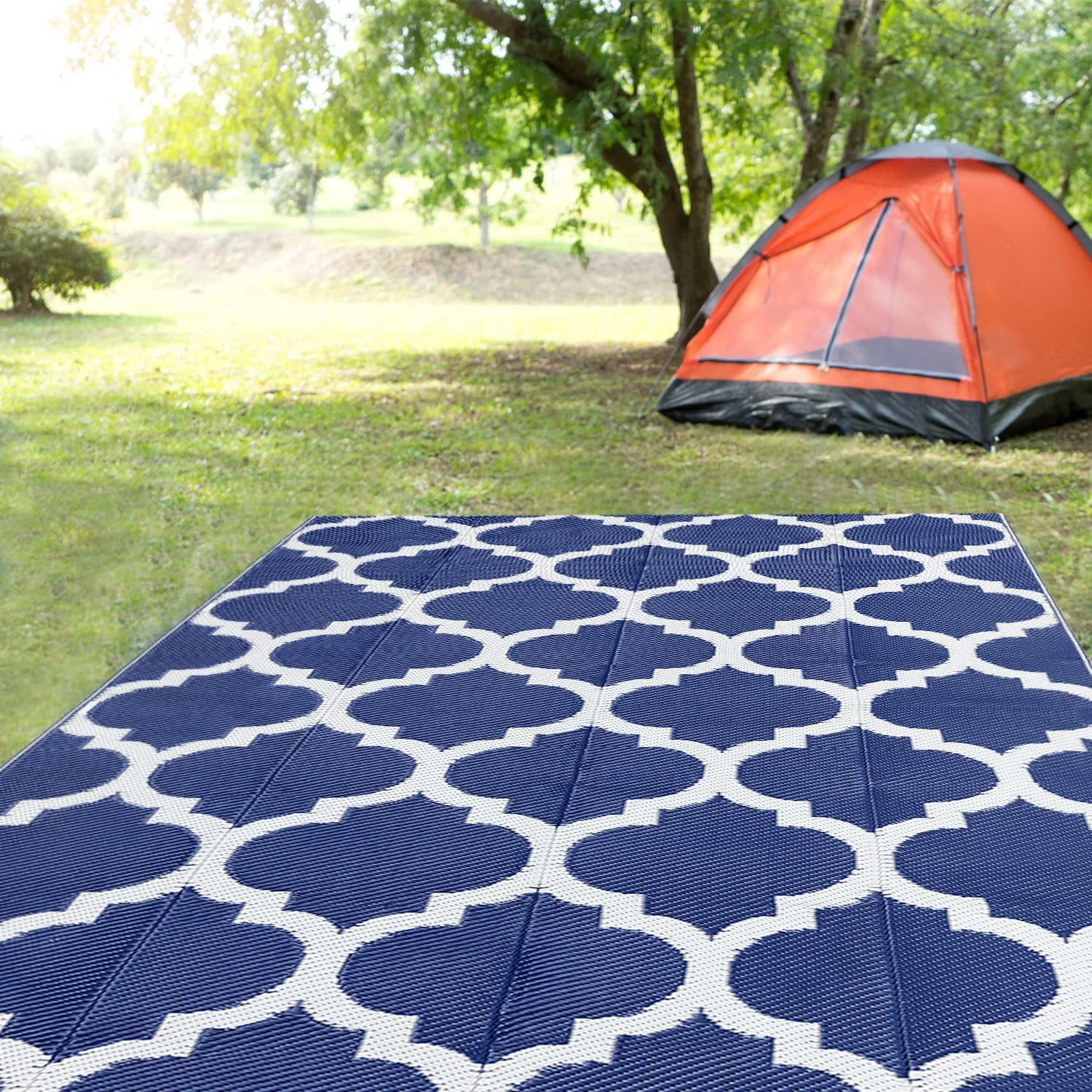 Wellsay Reversible Rugs Plastic Rug Outdoor Rug Lightweight Outside ...