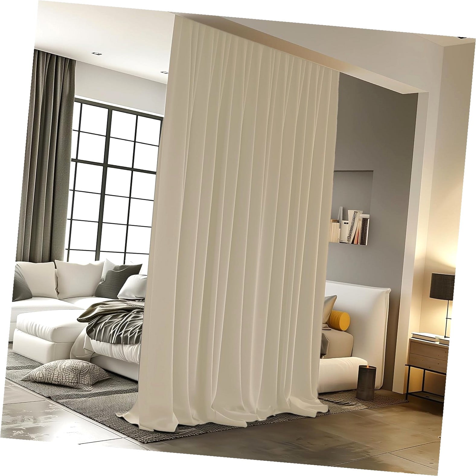 Wellsay Room Divider Curtains for Ceiling Rod, Ceiling Curtains with ...