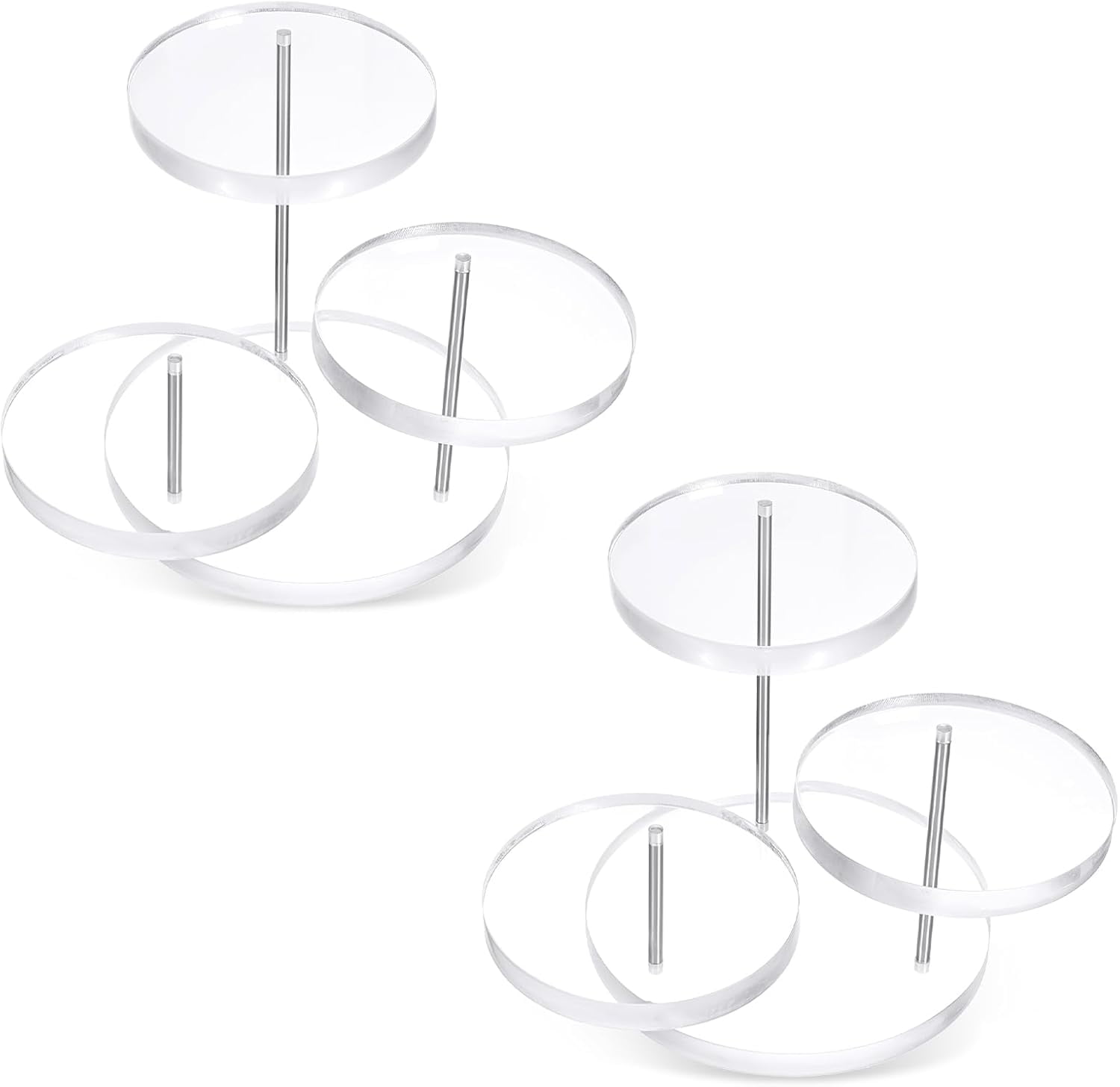 Wellsay Round Acrylic Display Stands, 2 Pack Acrylic Risers Display ...