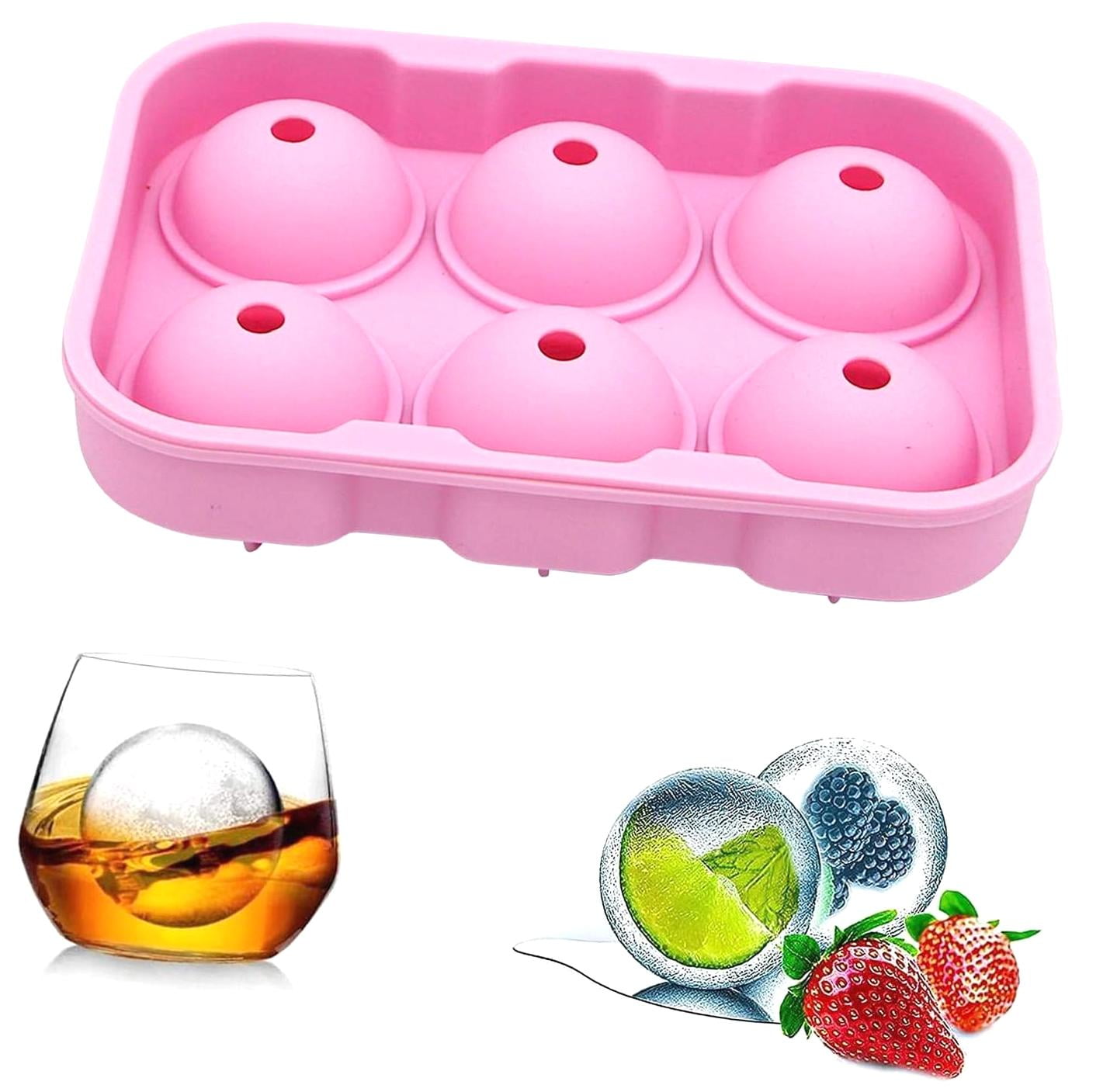 Wellsay Round Bourbon Ice Molds with Lid, Large Ice Cubes for Cocktails ...