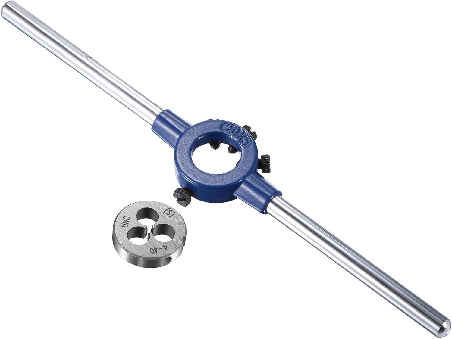 Wellsay Round Die Stock Handle Wrench Set, #4-40 UNC Threading Die and ...