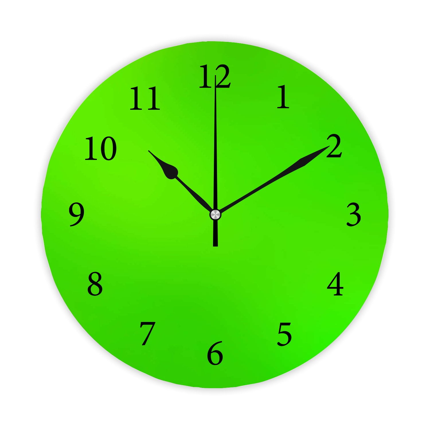 Wellsay Round Wall Clock, Bright Fluorescent Green Gradation 10in ...