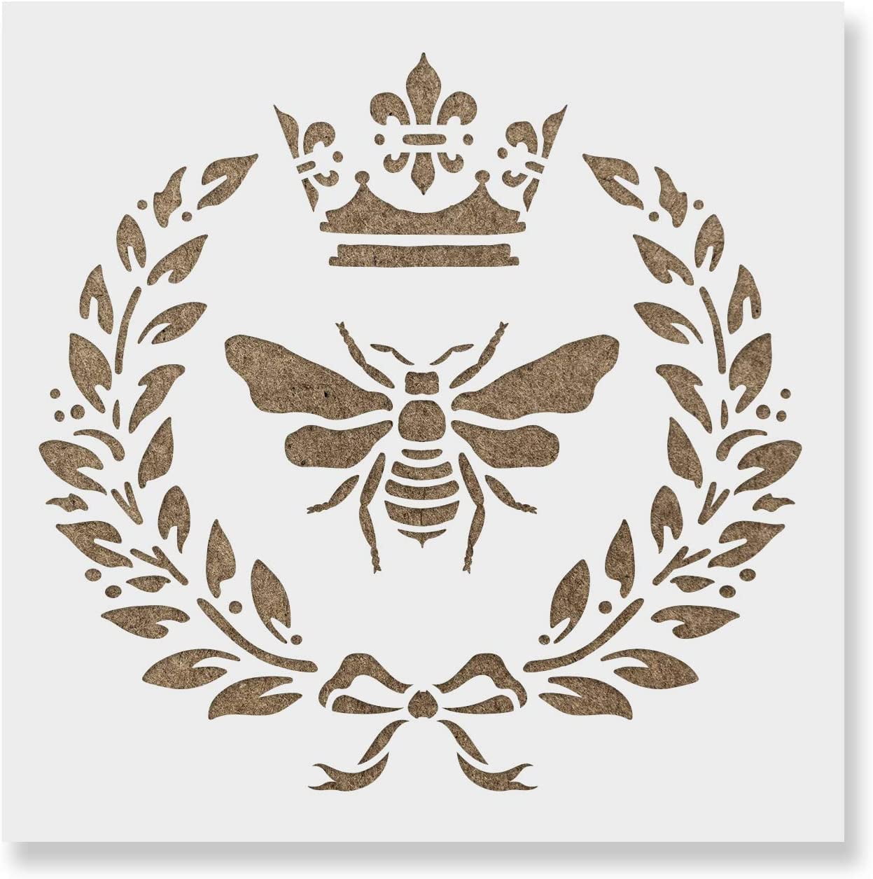 Wellsay Royal Bee Stencil - Decor Stencil, Queen Bee Stencil, French ...