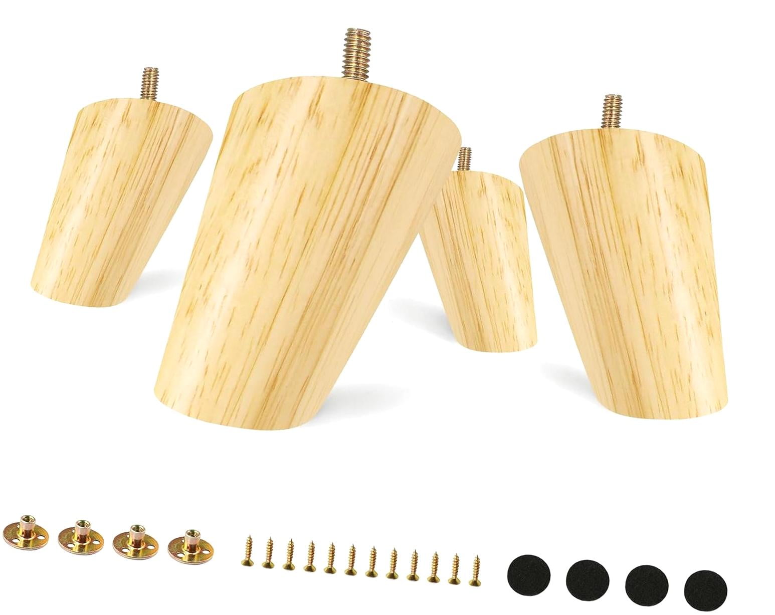Wellsay Rubber Wood Furniture Supports 3 Inches, Angled Slim Wooden ...