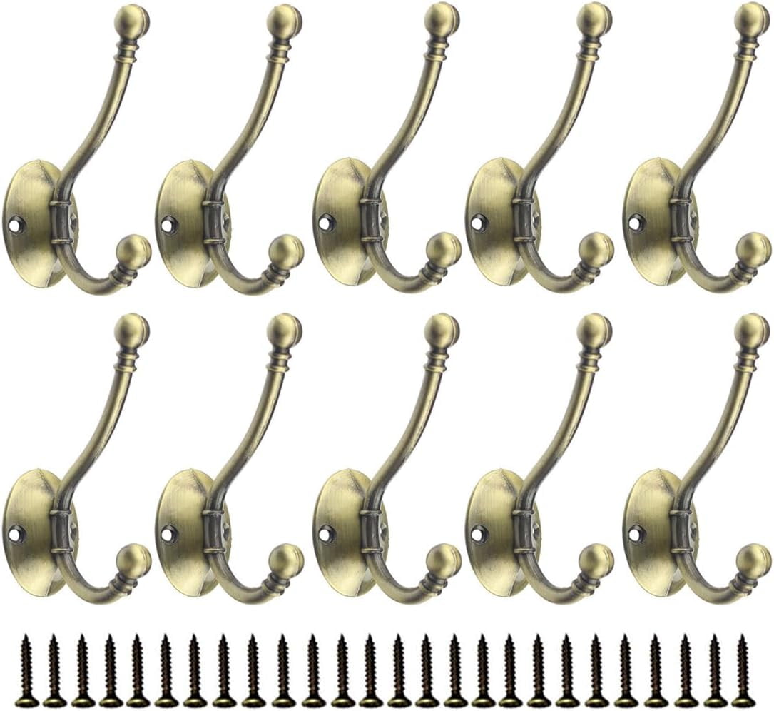 Wellsay Rustic Farmhouse Entryway Hooks 10 Pack Decorative Vintage ...