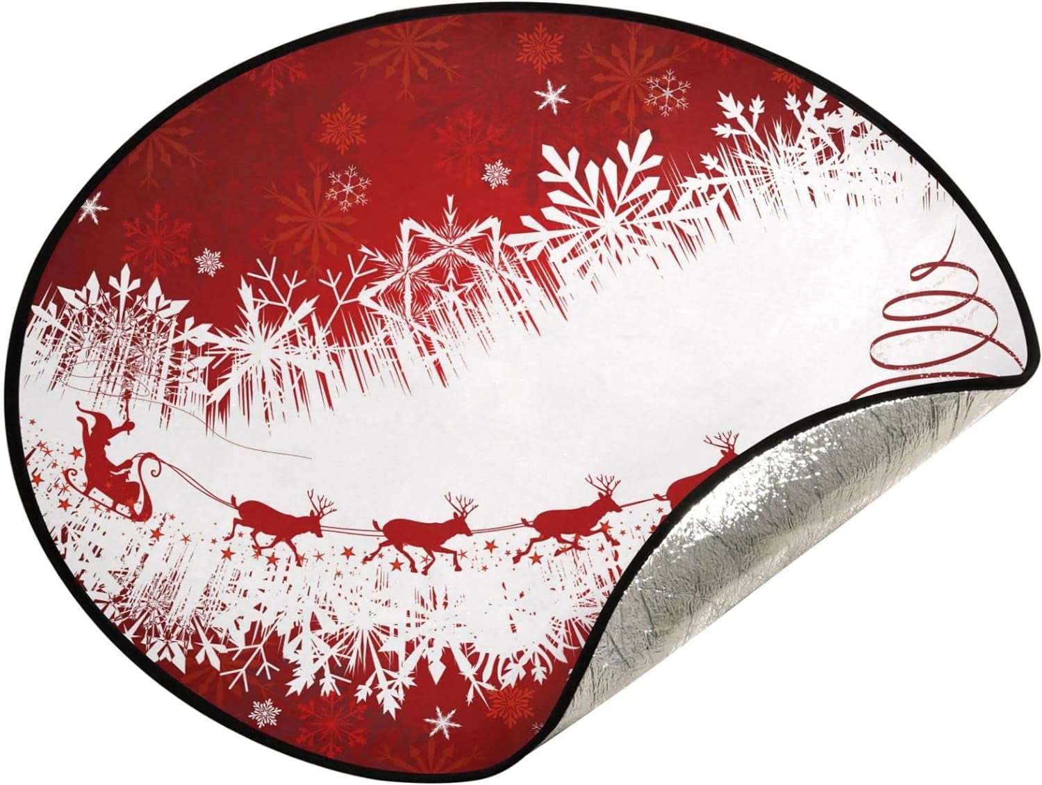 Wellsay Santa Claus Sled Christmas Tree Mats Waterproof Tree Skirt,Red ...