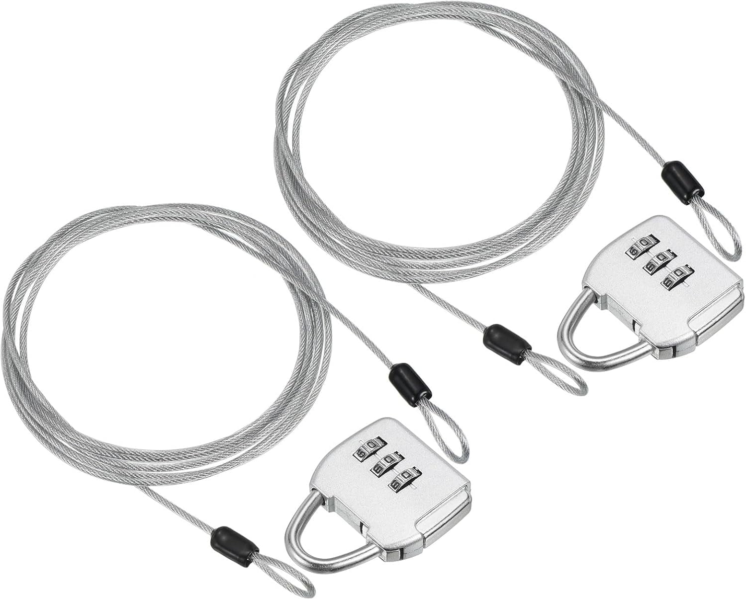 Wellsay Security Steel Cable with 3 Digit Combination Lock, 2 Set ...