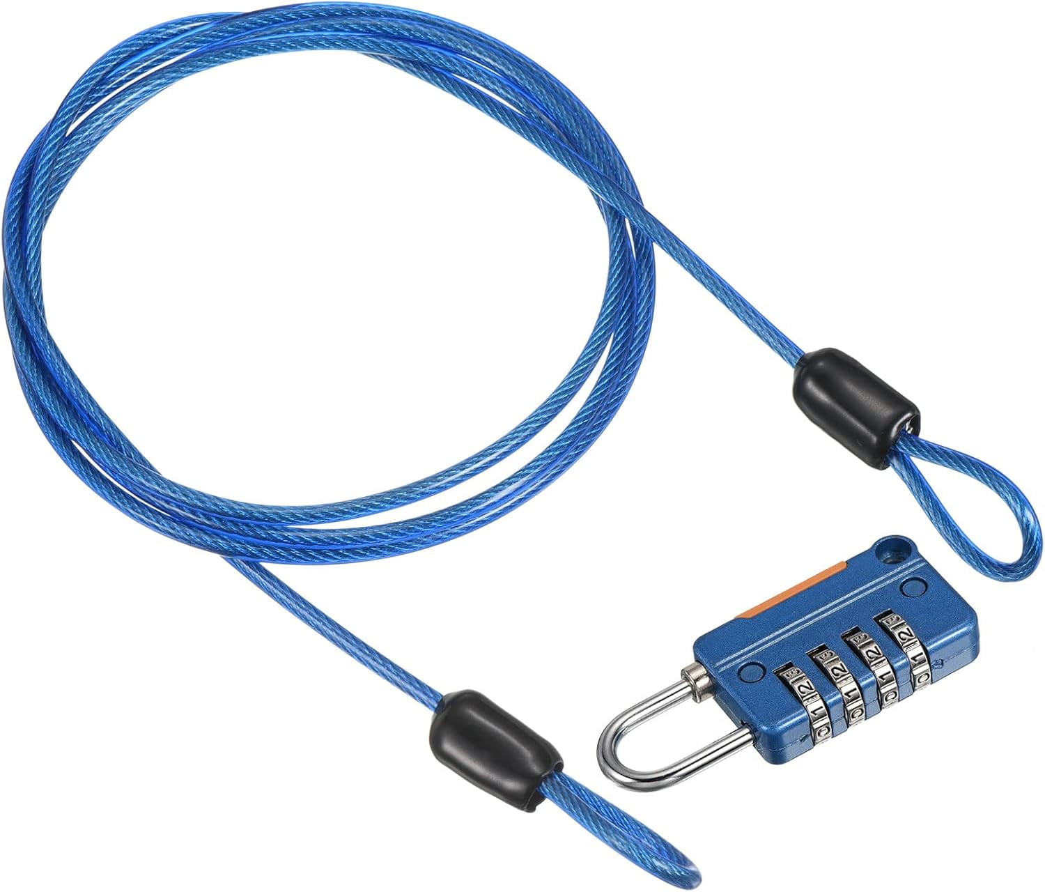 Wellsay Security Steel Cable with 4 Digit Combination Lock, 3Ft Coated ...