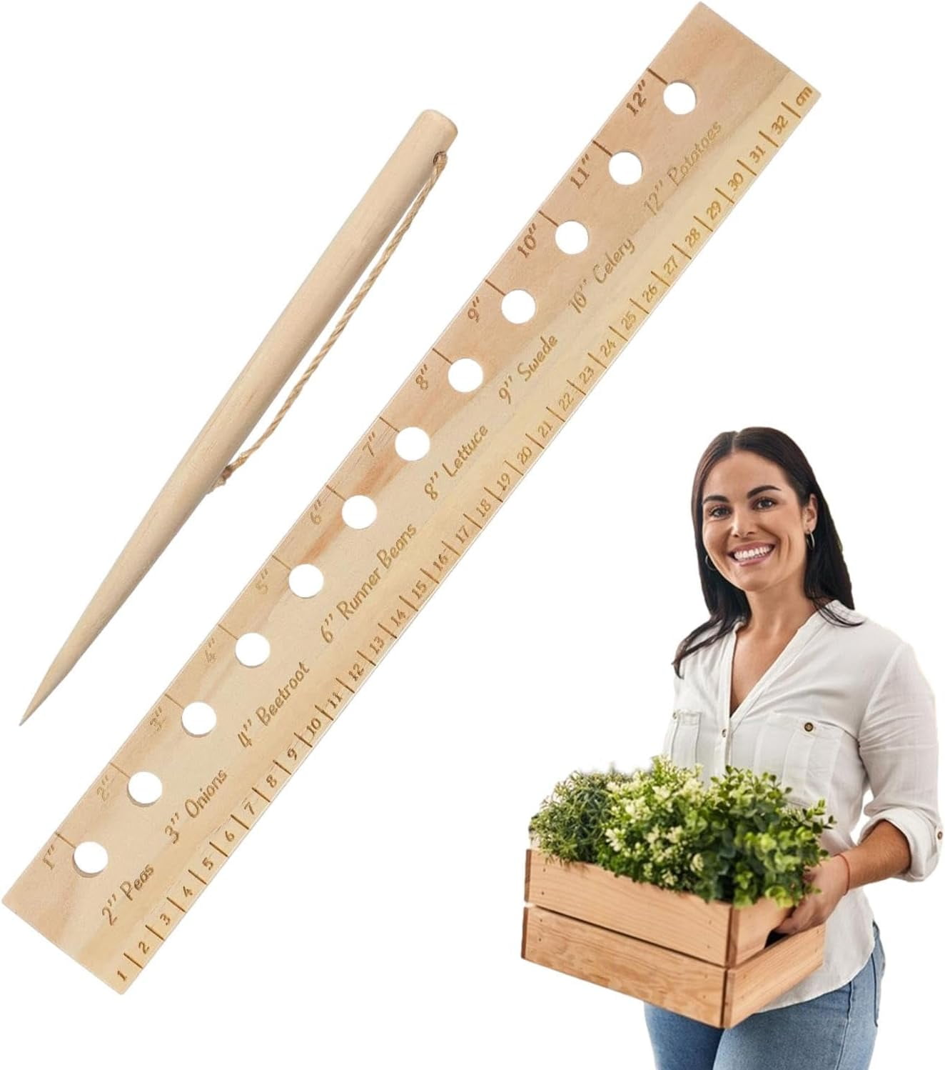 Wellsay Seed Planter Ruler, Plant Sp Folding Ruler, Sp Tool Seeder ...