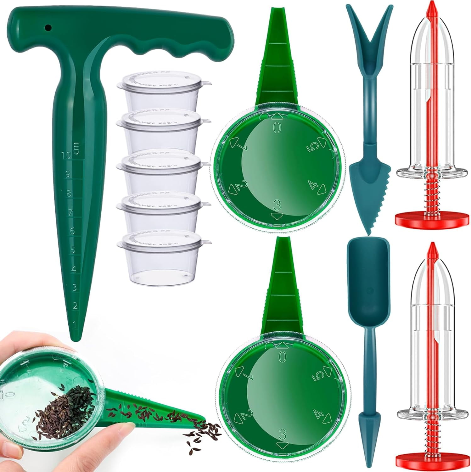Wellsay Seed Spreader 12PCS Sowing Seeds Dispenser Set Mini Seed ...