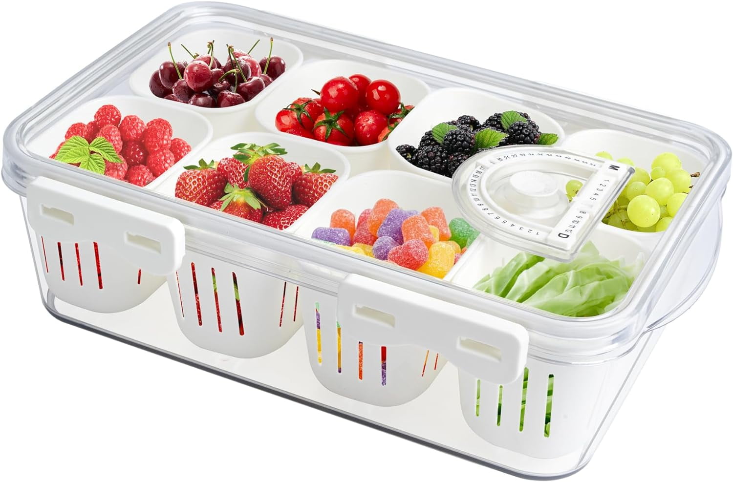 Wellsay Serving Trays for Party Divided Veggie Tray with Lid Sealed ...