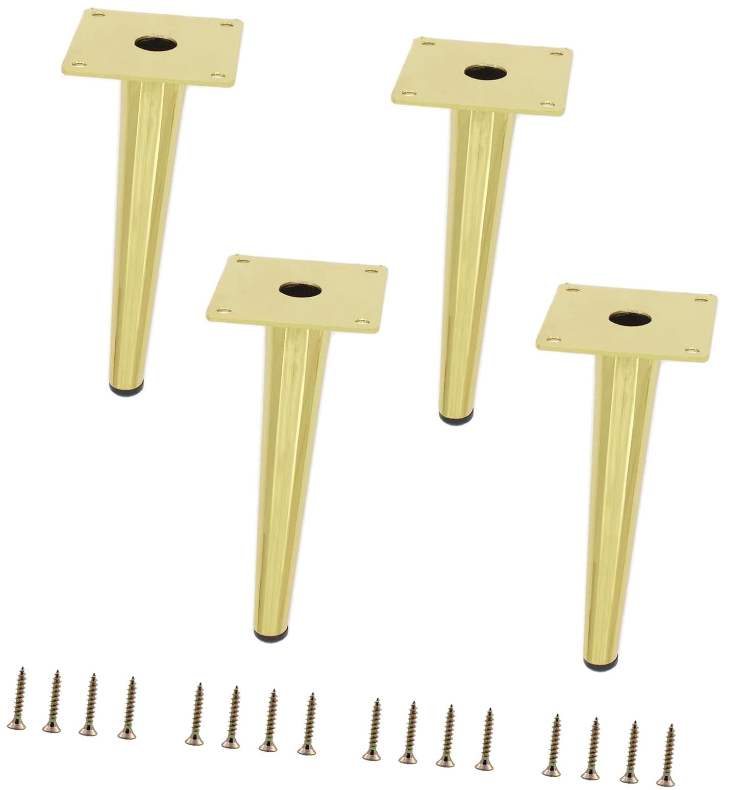 Wellsay Set of 4 Furniture Legs, Circular Tapered Feet, Metal Supports ...
