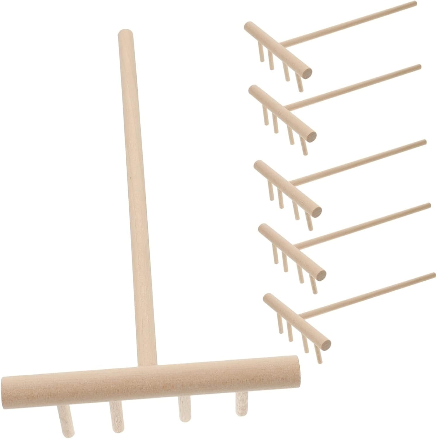 Wellsay Set of 6 Mini Rake Crafts Garden Accessories Hand Ra for ...