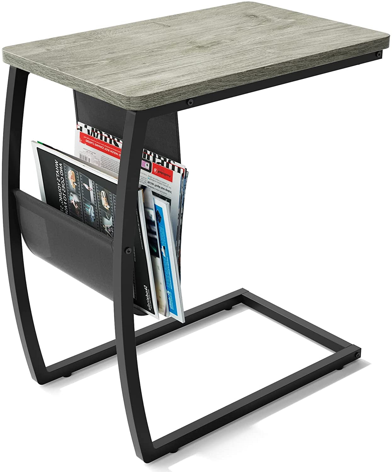 Wellsay Side End Tables Living Room, Vintage C-Shaped Laptop Table for ...