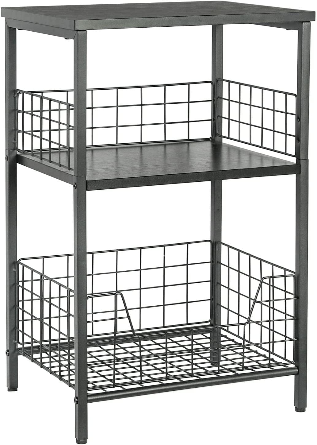 Wellsay Side Table, Small End Table Record Player Stand with Storage ...