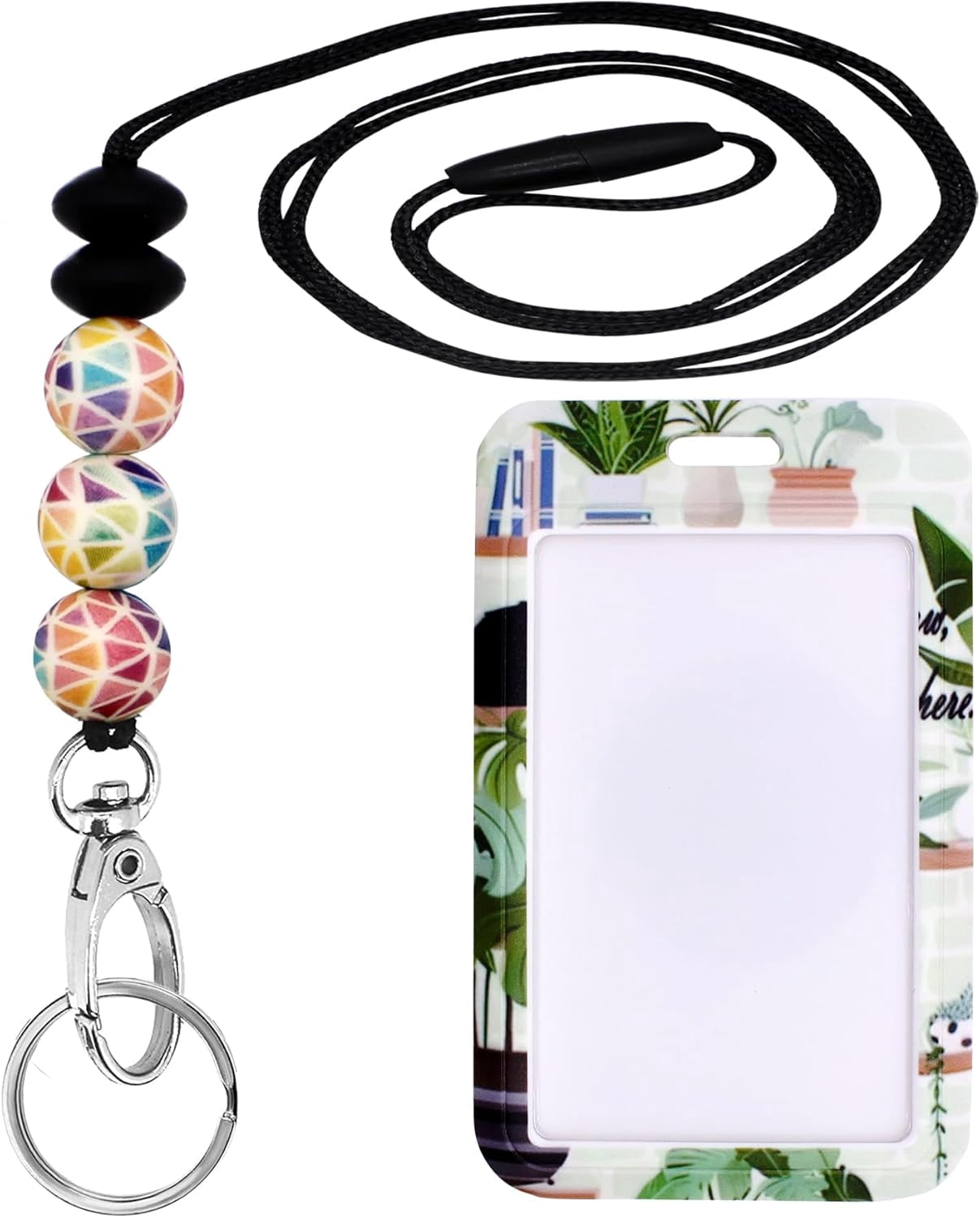 Wellsay Silicone Bead Badges Lanyard Name Badge Card Holder ID Badge ...