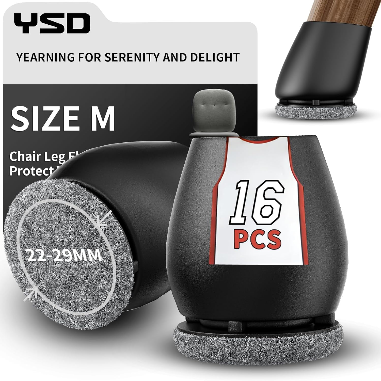 Wellsay Silicone Chair Leg Caps for Sloped Chairs