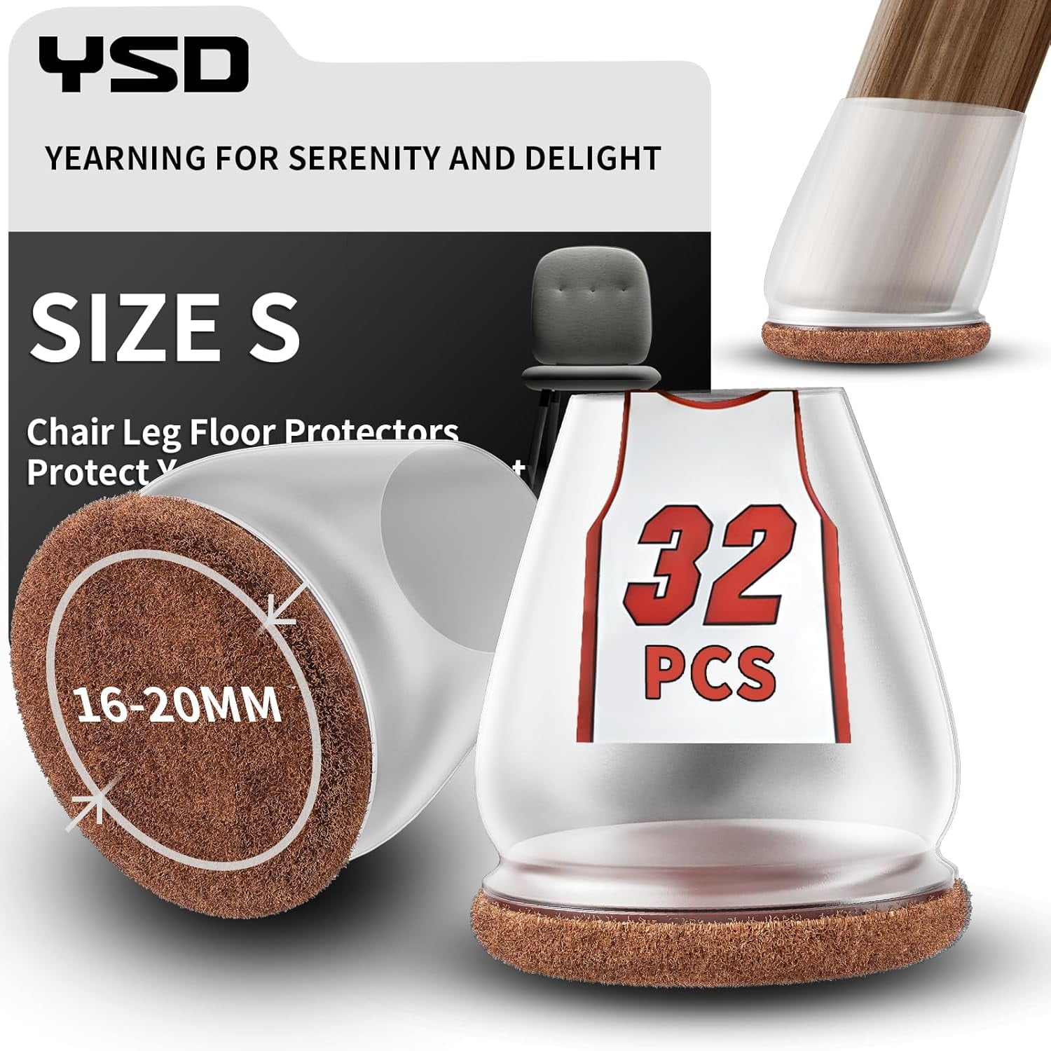 Wellsay Silicone Chair Leg Caps for Sloped Chairs