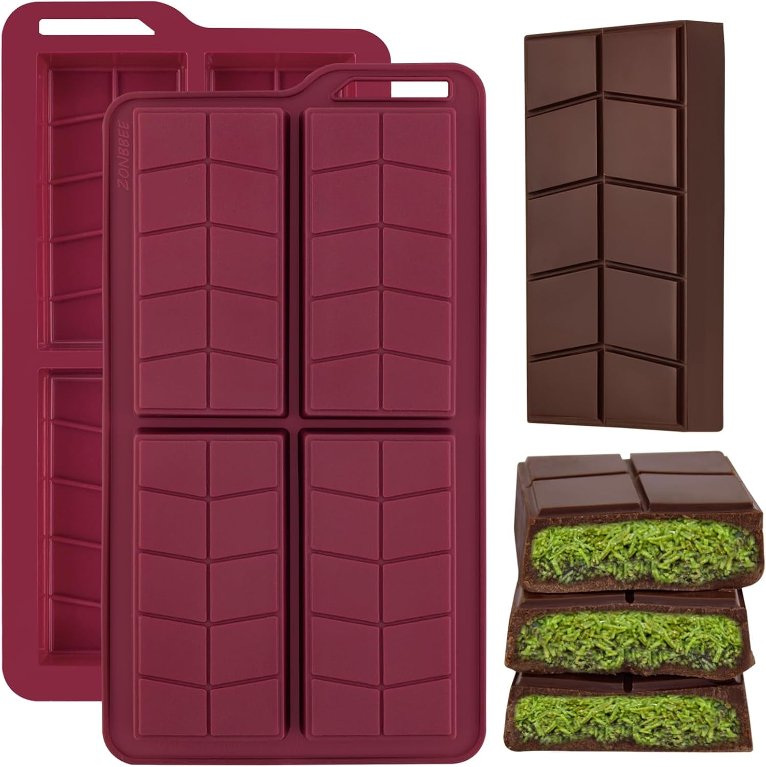 Wellsay Silicone Dubai Chocolate candy Bar Po DIY Kit Molds Deep ...