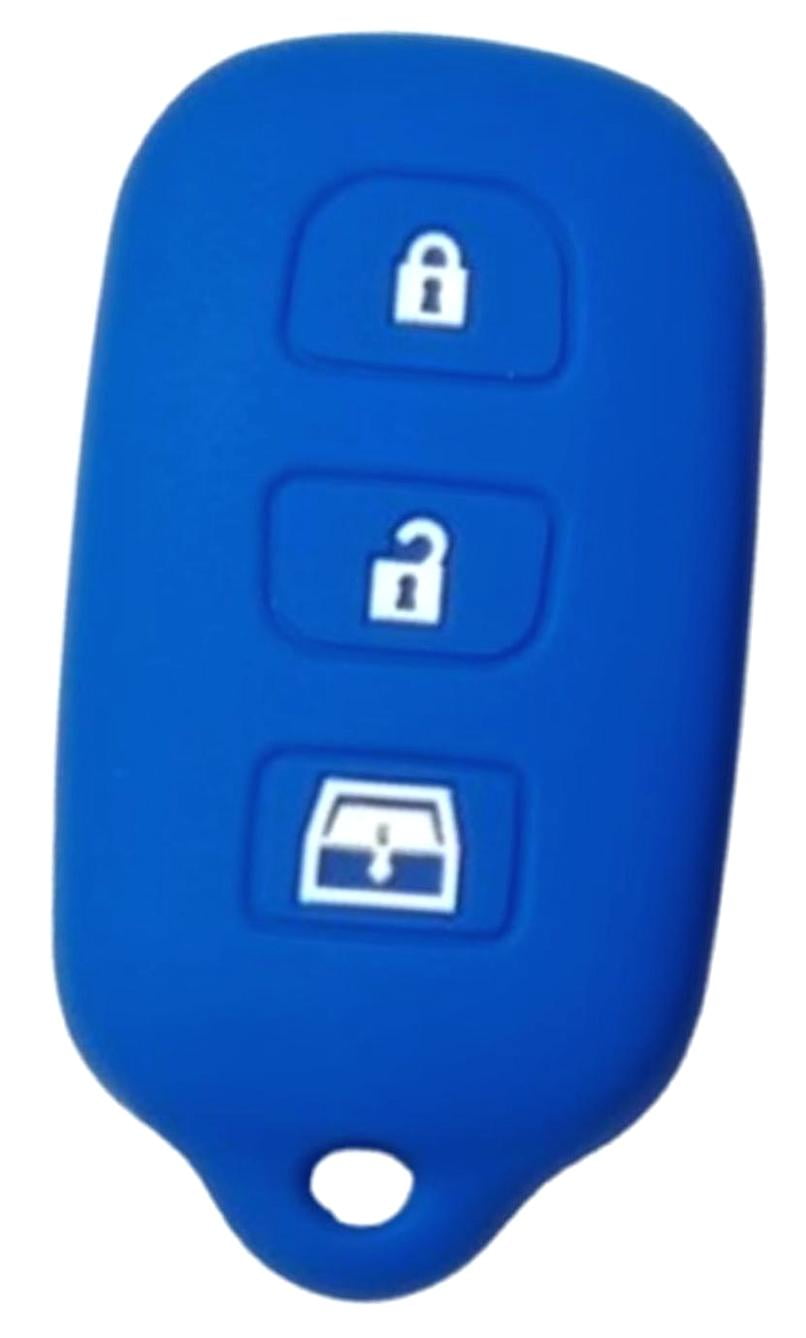 Wellsay Silicone Key Fob Cover for 4Runner & Sequoia, Blue, 3-Button ...