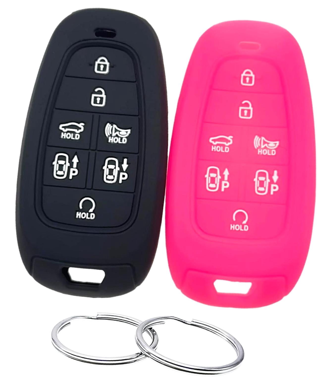 Wellsay Silicone Key Fob Cover for 7-Button 2019-2021 Sonata, Nexo ...