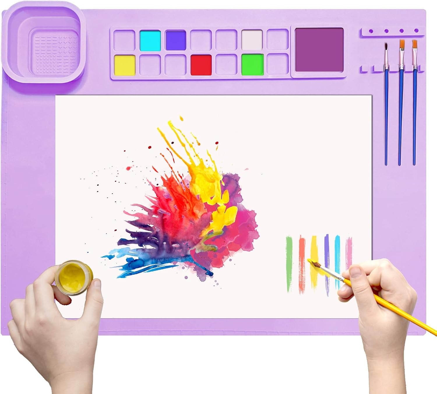 Wellsay Silicone Painting Mat 20"x16" Silicone Craft Mat with ...