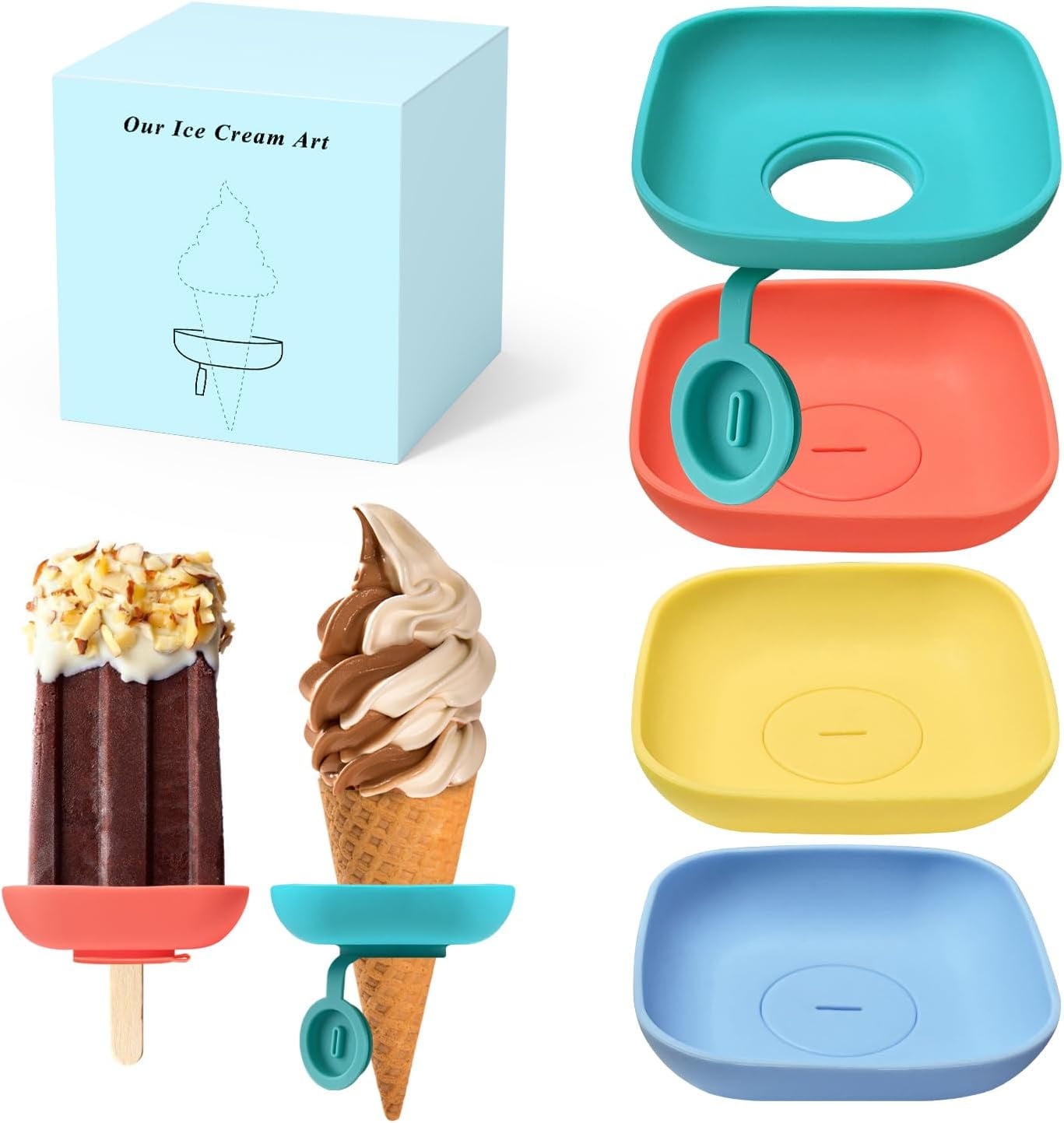 Wellsay Silicone Popsicle Holder for Kids, Reusable Pop Holders for ...