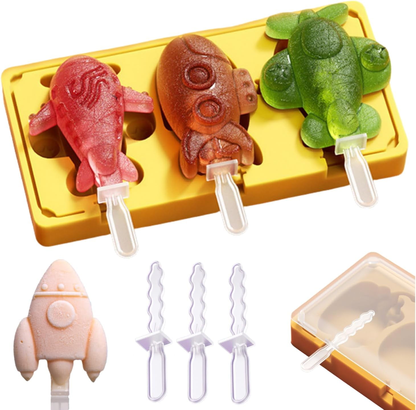Wellsay Silicone Popsicle Molds,Airplane-Shaped Ice Pop Maker, BPA-Free ...
