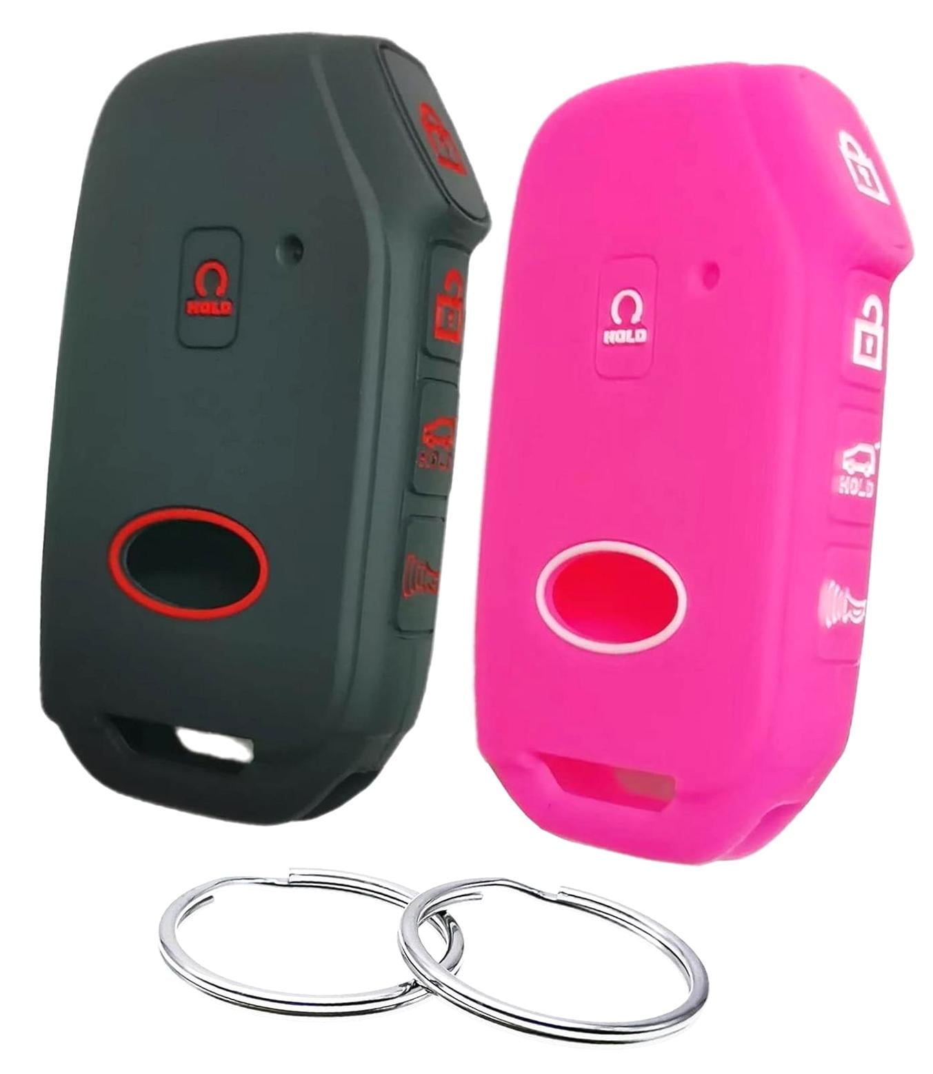 Wellsay Silicone Rubber Key Fob Cover (5 Buttons) for 2019-2021 Kia Forte K5 NIRO Seltos Sorento ...
