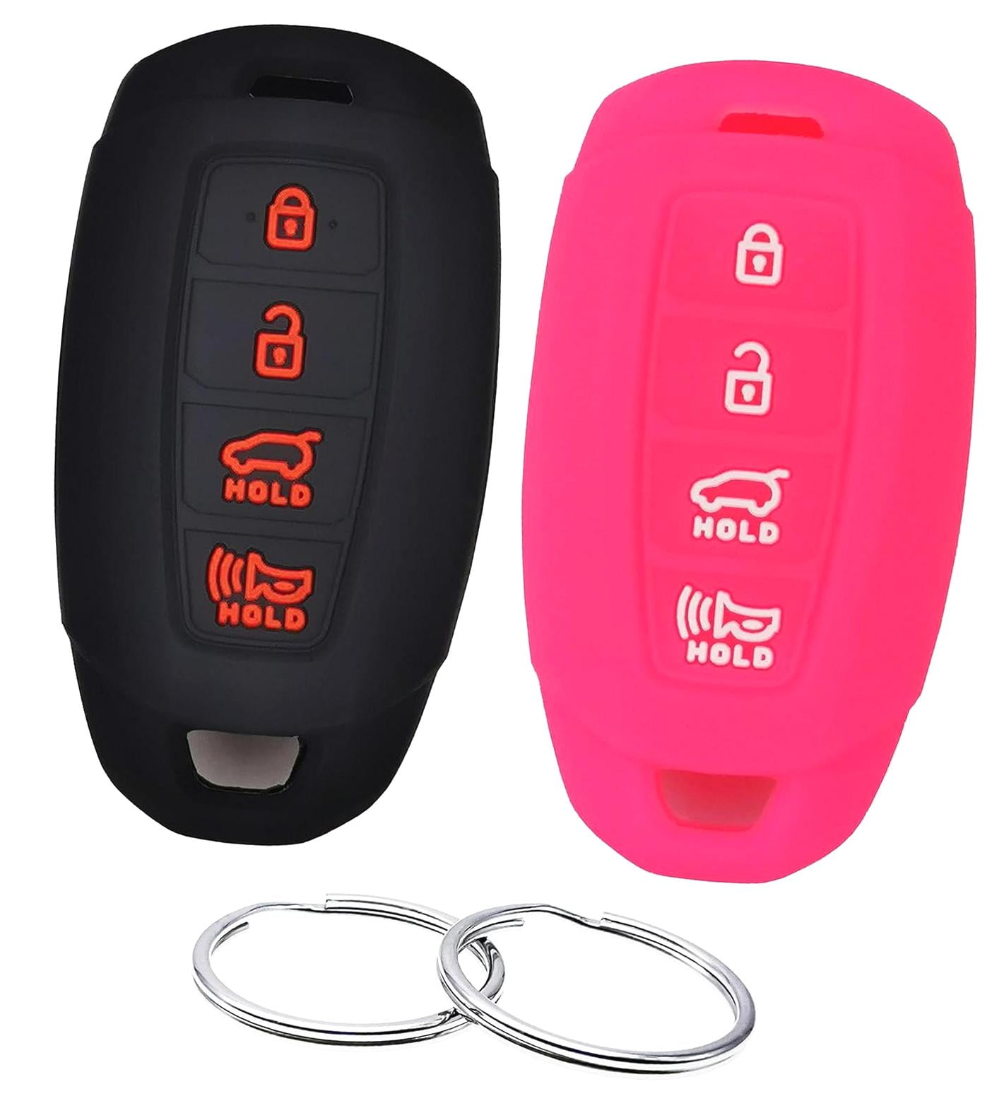 Wellsay Silicone Rubber Key Fob Cover for 2017-2021 Accent Azera ...