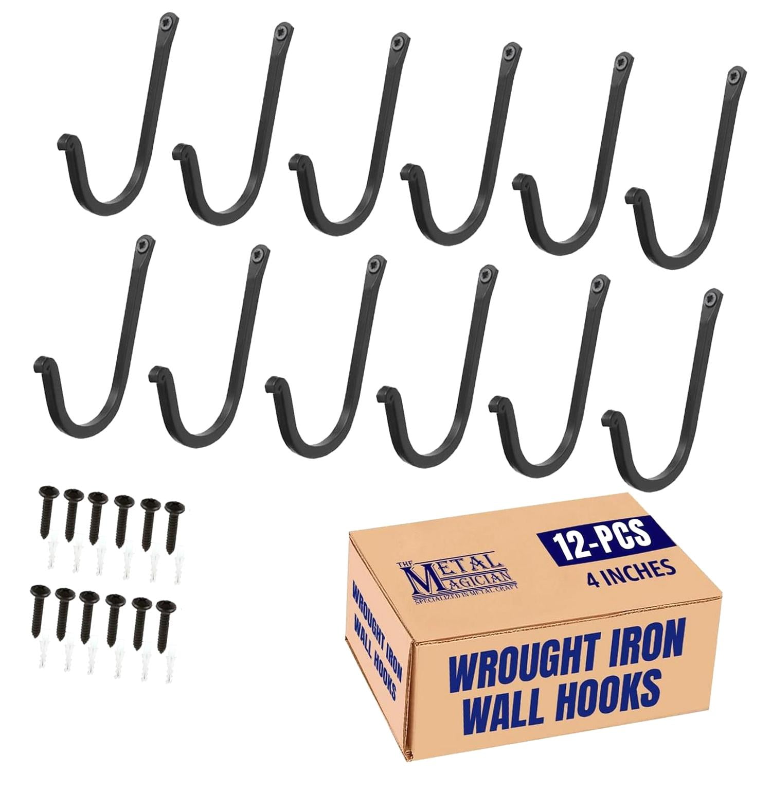 Wellsay Single Prong Wrought Iron , Hand Forged Iron Set – Curved Metal ...
