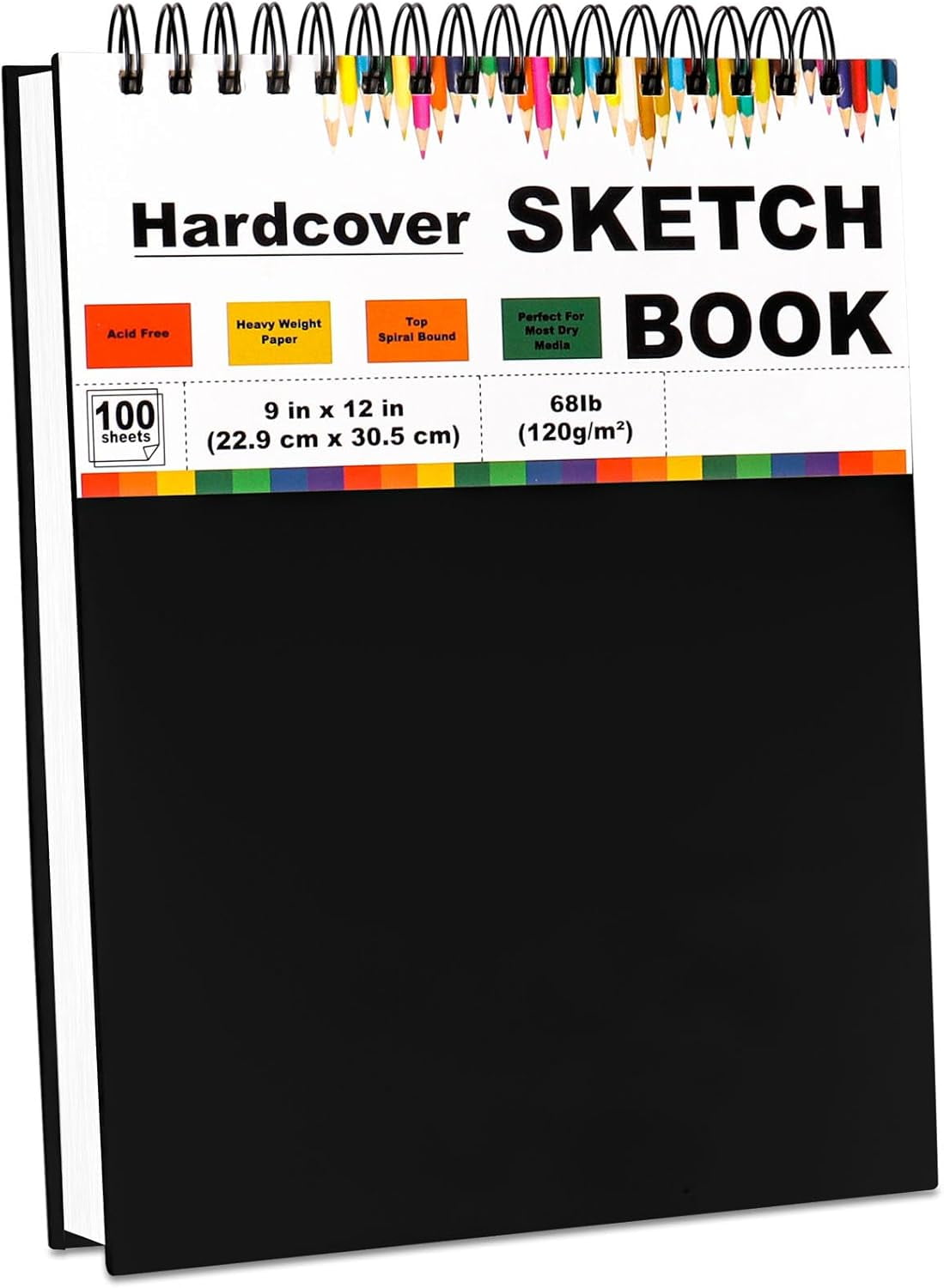 Wellsay Sketch Book, 9"x 12" Spiral Art Sketchbook, 100 Sheets Sketch ...