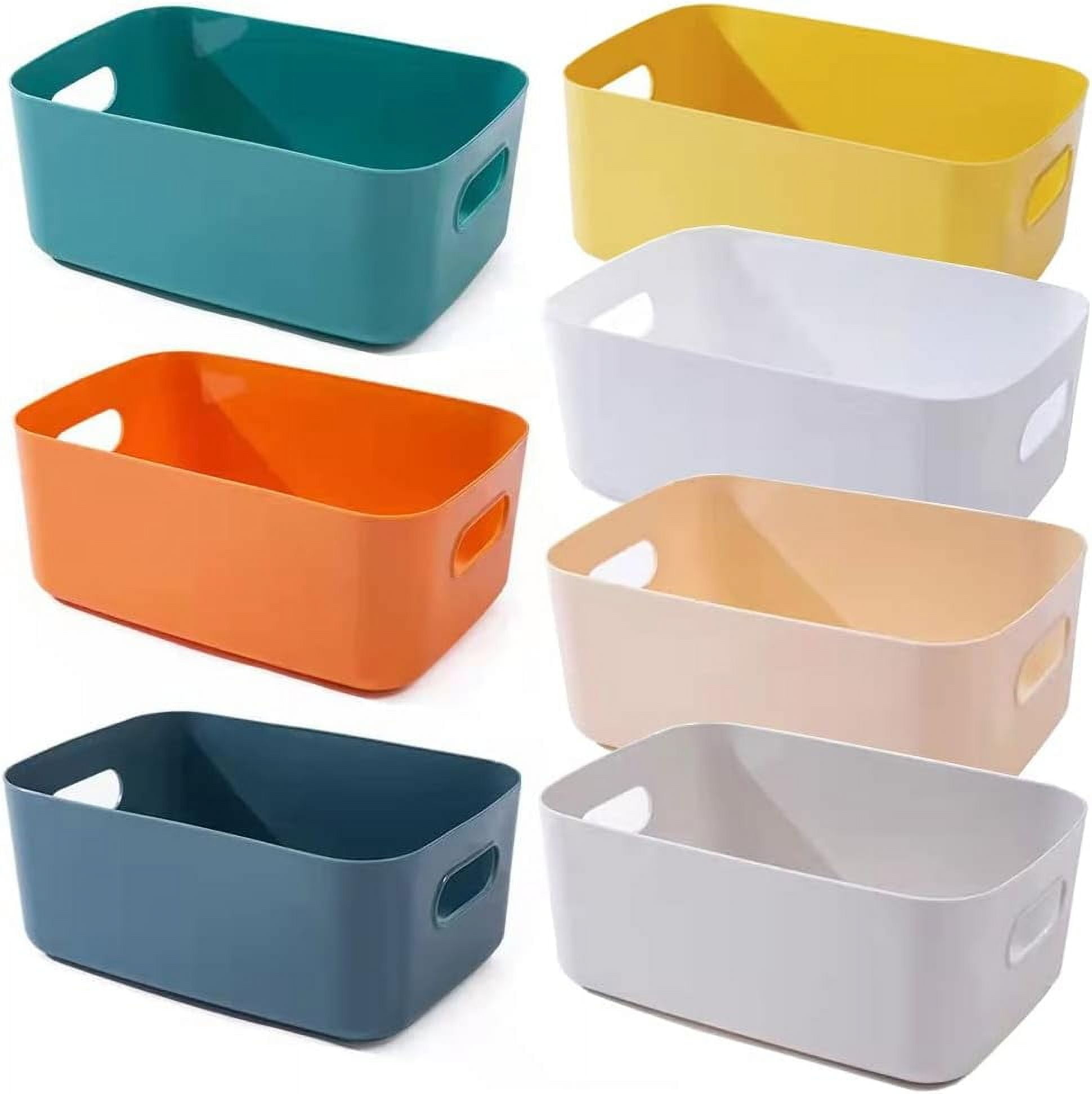 Wellsay Small Plastic Baskets, Multiple Colour Pantry Organizer Bins ...