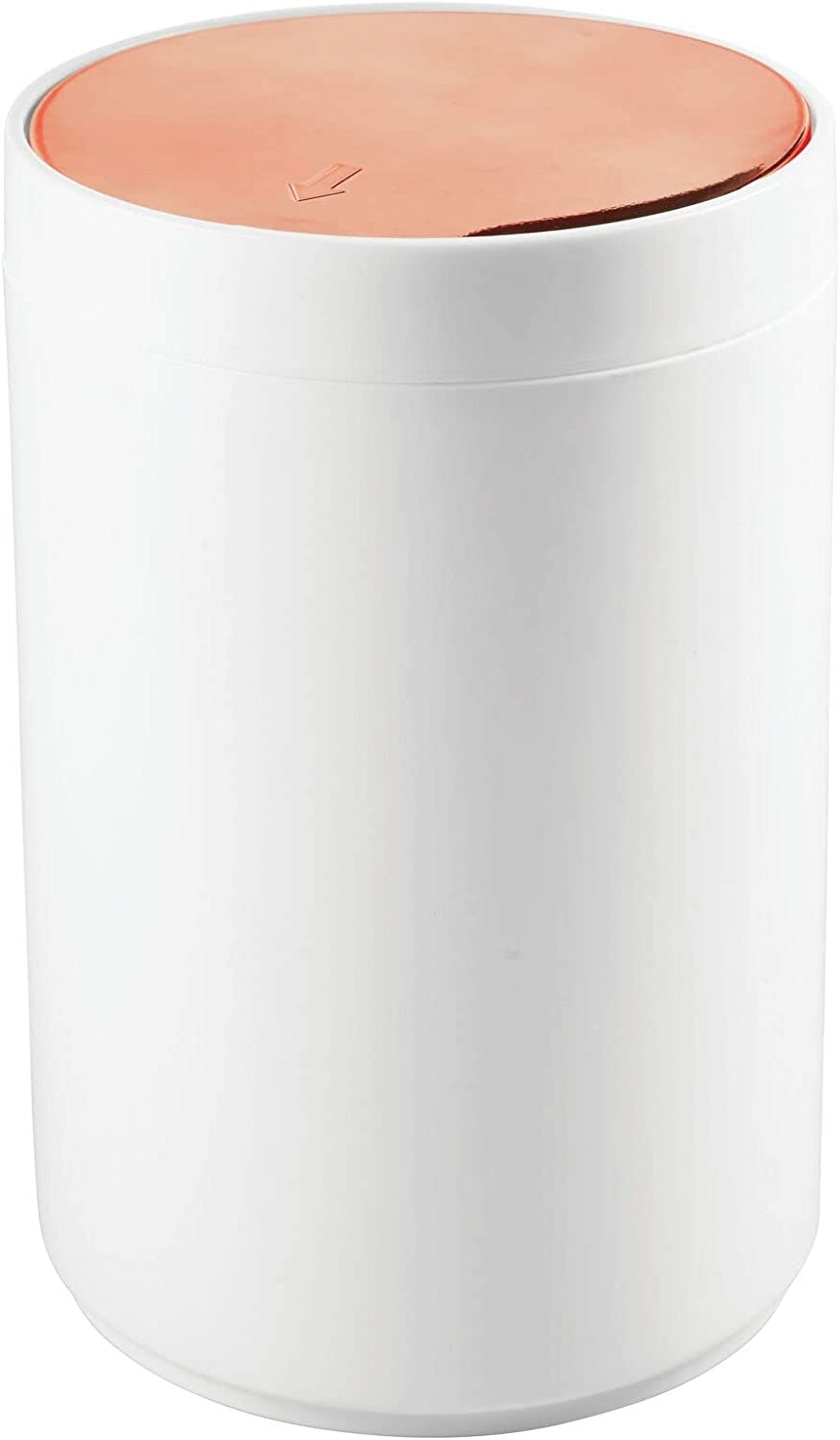 Wellsay Small Round Plastic Trash Can Wastebasket, Garbage Container ...