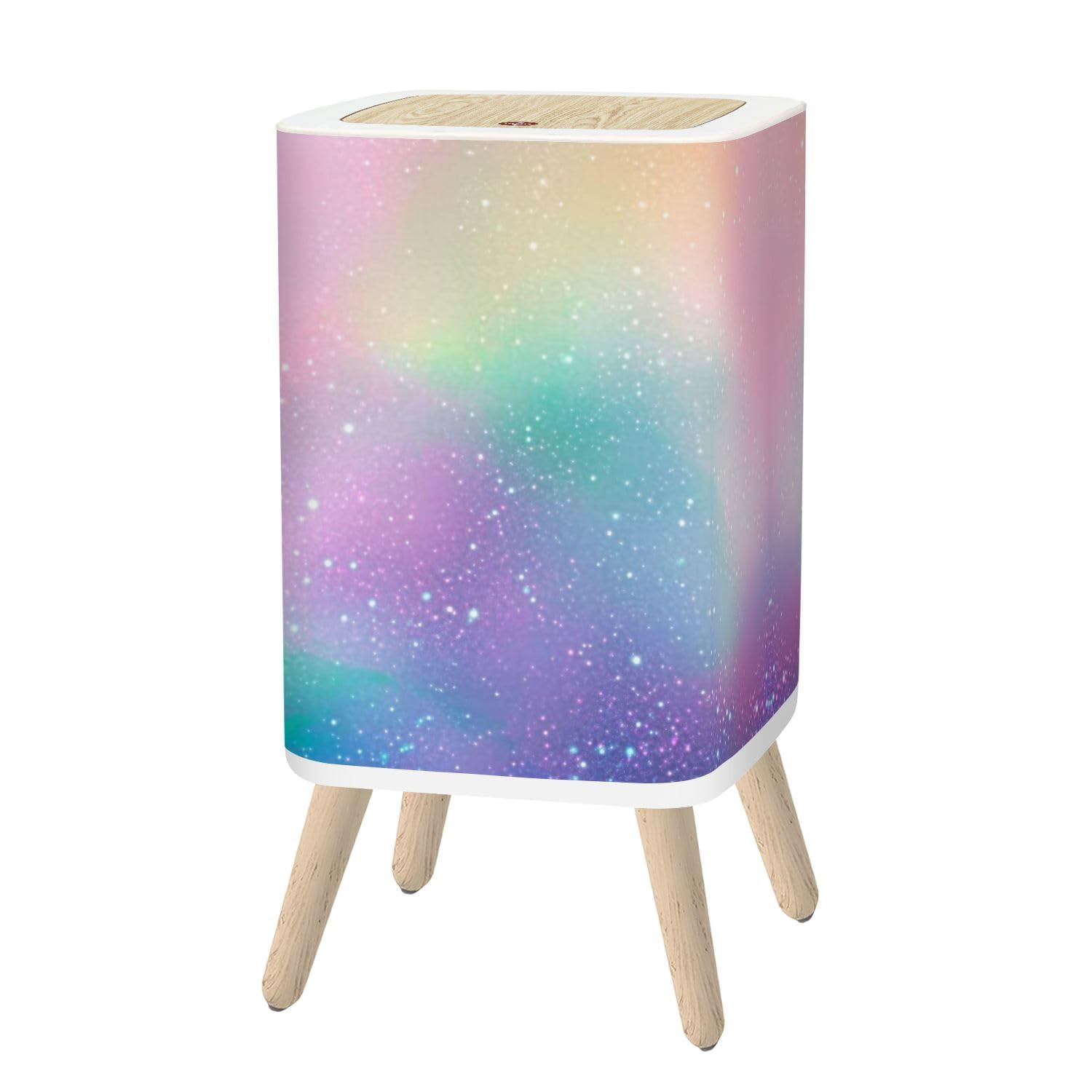 Wellsay Small Trash Can with Lid rainbow mesh verse colors Fantasy ...