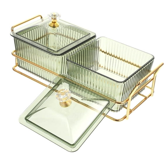 Wellsay Snack Tray with Lid, 2 Removable Compartments, Acrylic and Iron ...