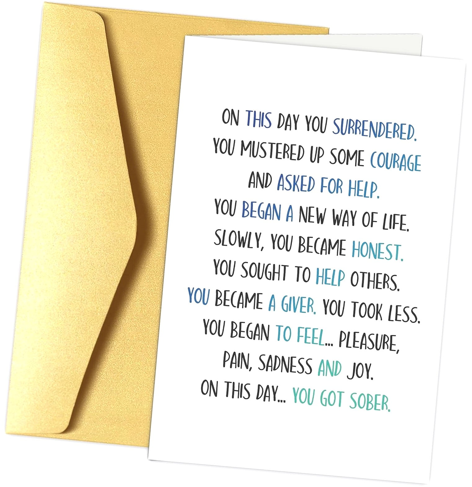Wellsay Sobriety Card for , Soberversary Card , Sobriety Anniversary ...