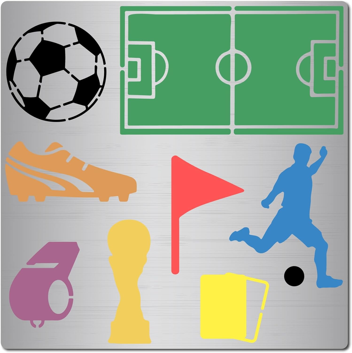 Wellsay Soccer Stencil Sport Football Ground eld Shoe Drawing Stainless ...